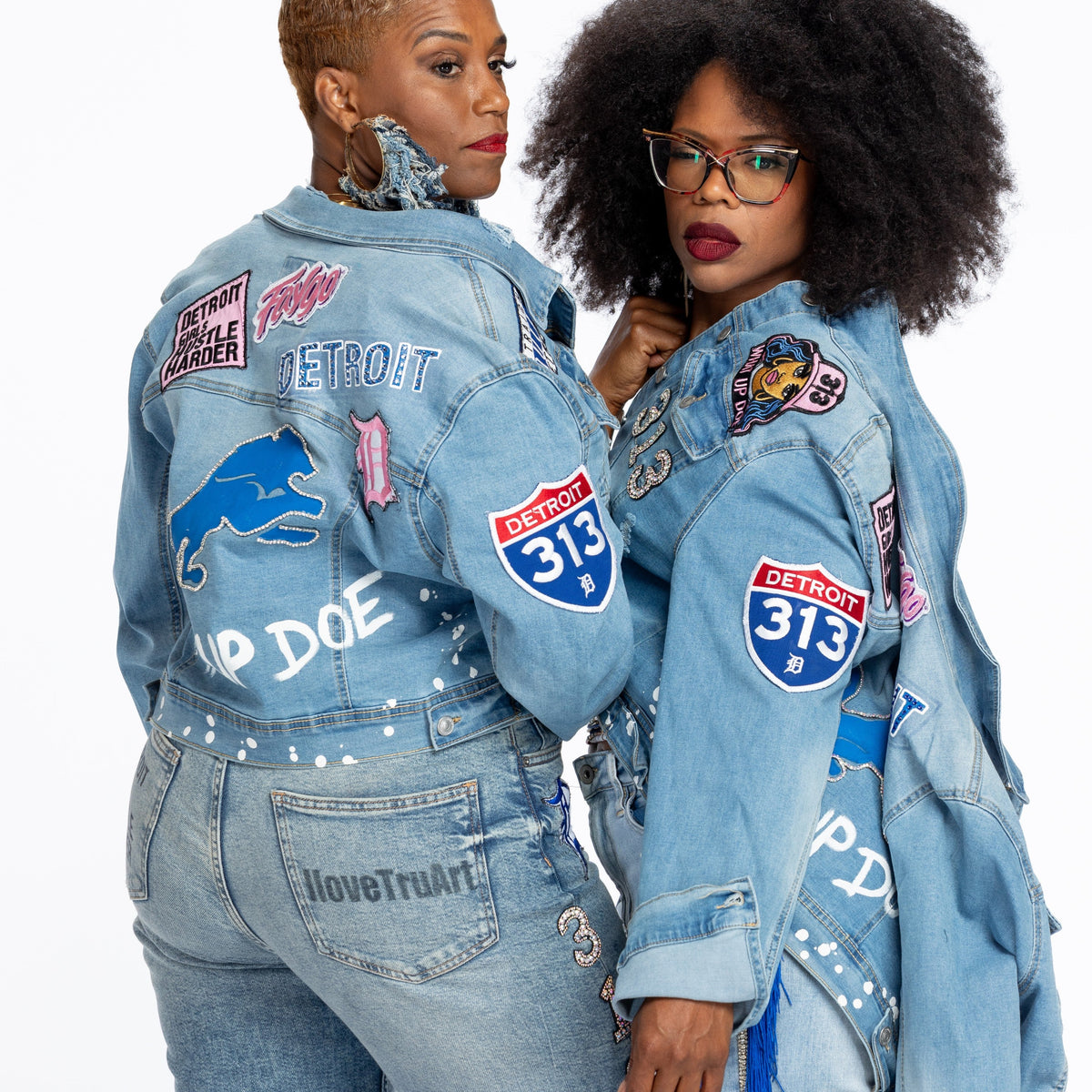 Detroit Girl Denim Jackets- Luxury Hand-Painted Streetwear by iloveTru ...